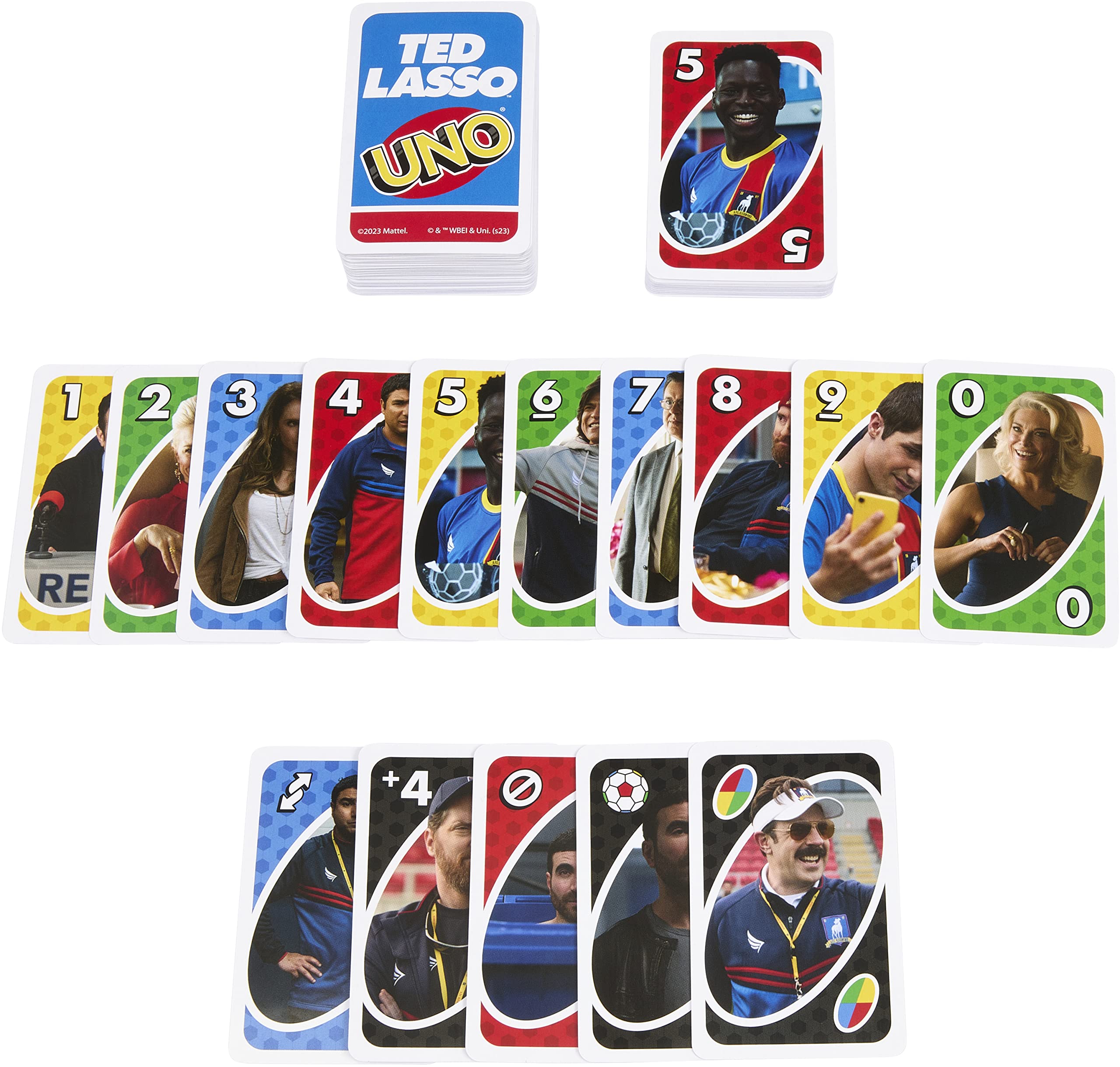 Mattel Games UNO Ted Lasso Card Game for Teens & Adults Inspired by The Popular Series for Game Night, Travel & Camping