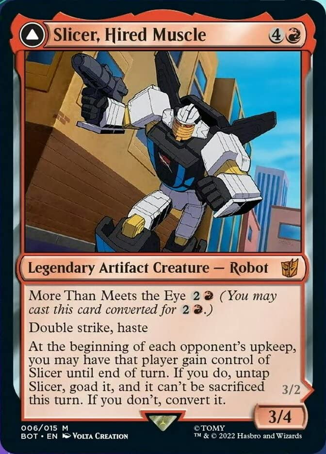 Magic: the Gathering - Slicer, Hired Muscle // Slicer, High-Speed Antagonist (006) - Foil - Transformers