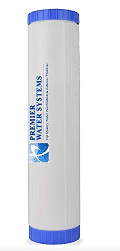 Premier Whole House Water Filter Cartridge: Bone Char for Fluoride Removal 4.5" x 20" Compatible with Big Blue 20" Housing