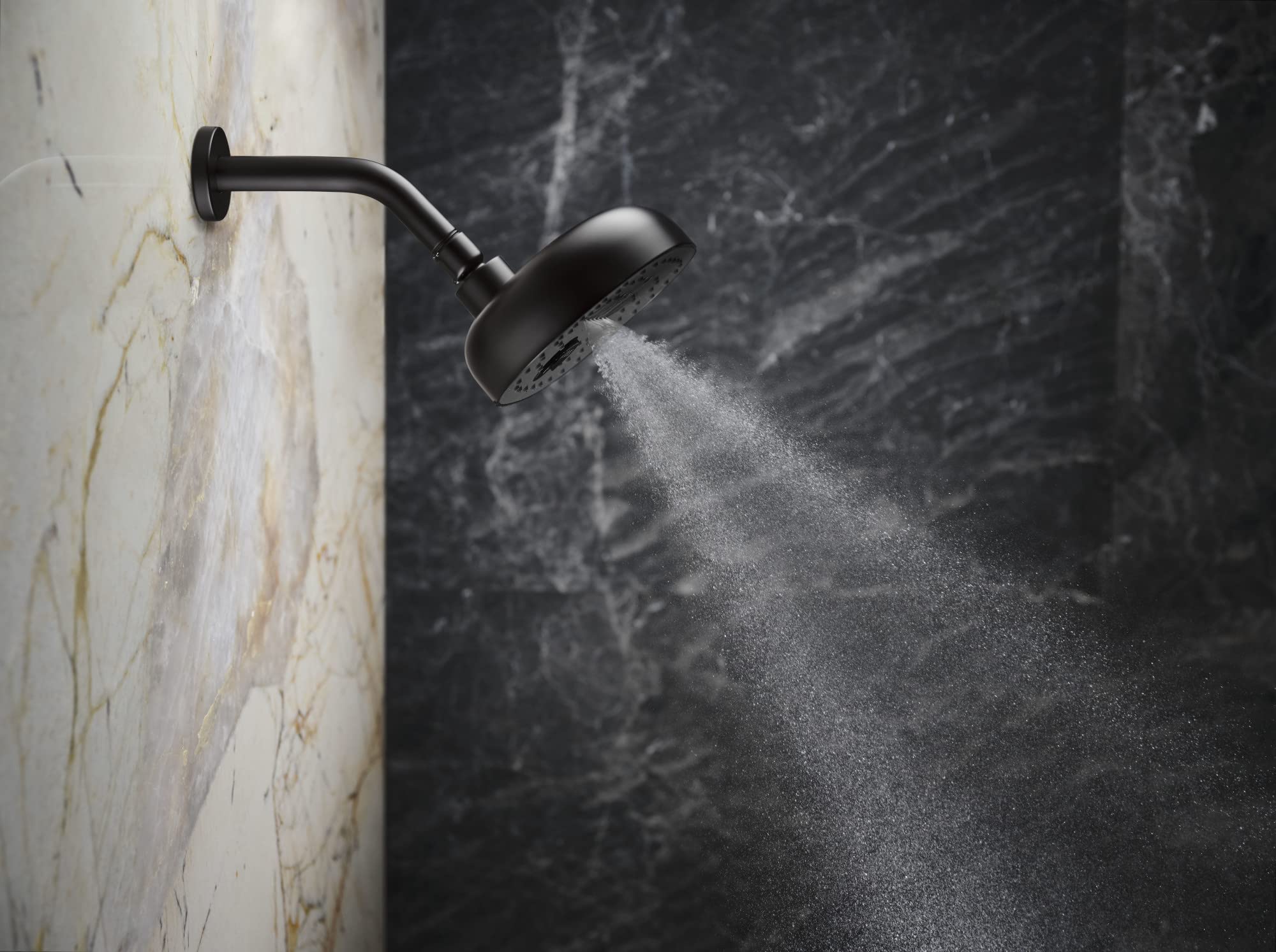 KOHLER 26290-CP Statement Multi-Function Showerhead, Wall-Mount, 3 Spray Settings, 2.5 GPM, Polished Chrome
