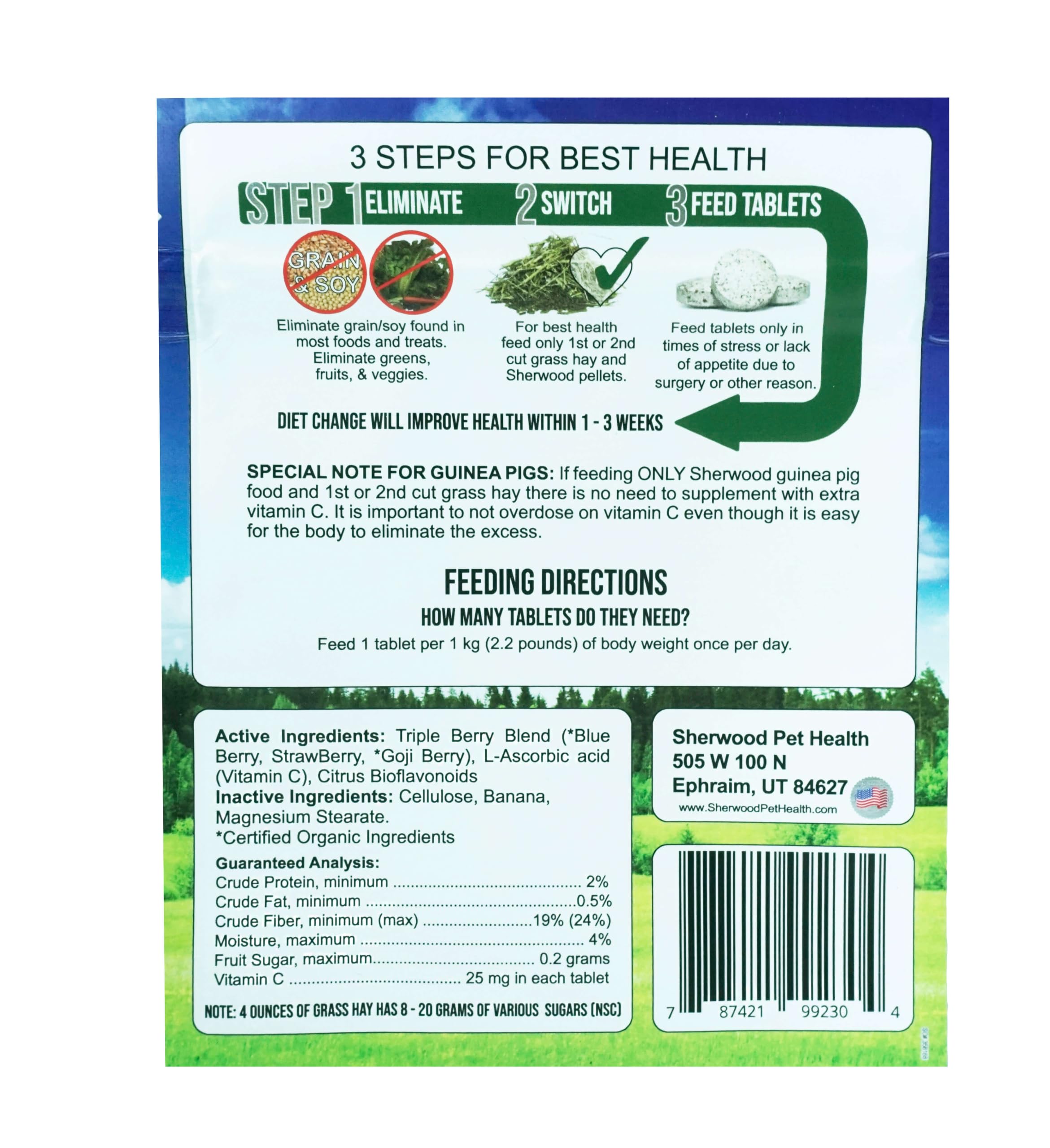 Tripleberry Vitamin C and Bioflavonoids by Sherwood Pet Health (100 Tablets - 60 Grams)
