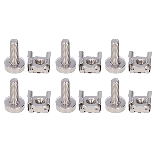 M5x20 Cage Screw, M5 Cage Nut Kit Plated Square Hole Multi Uses Rack Mount 50 Sets for Yacht for Marine for RV