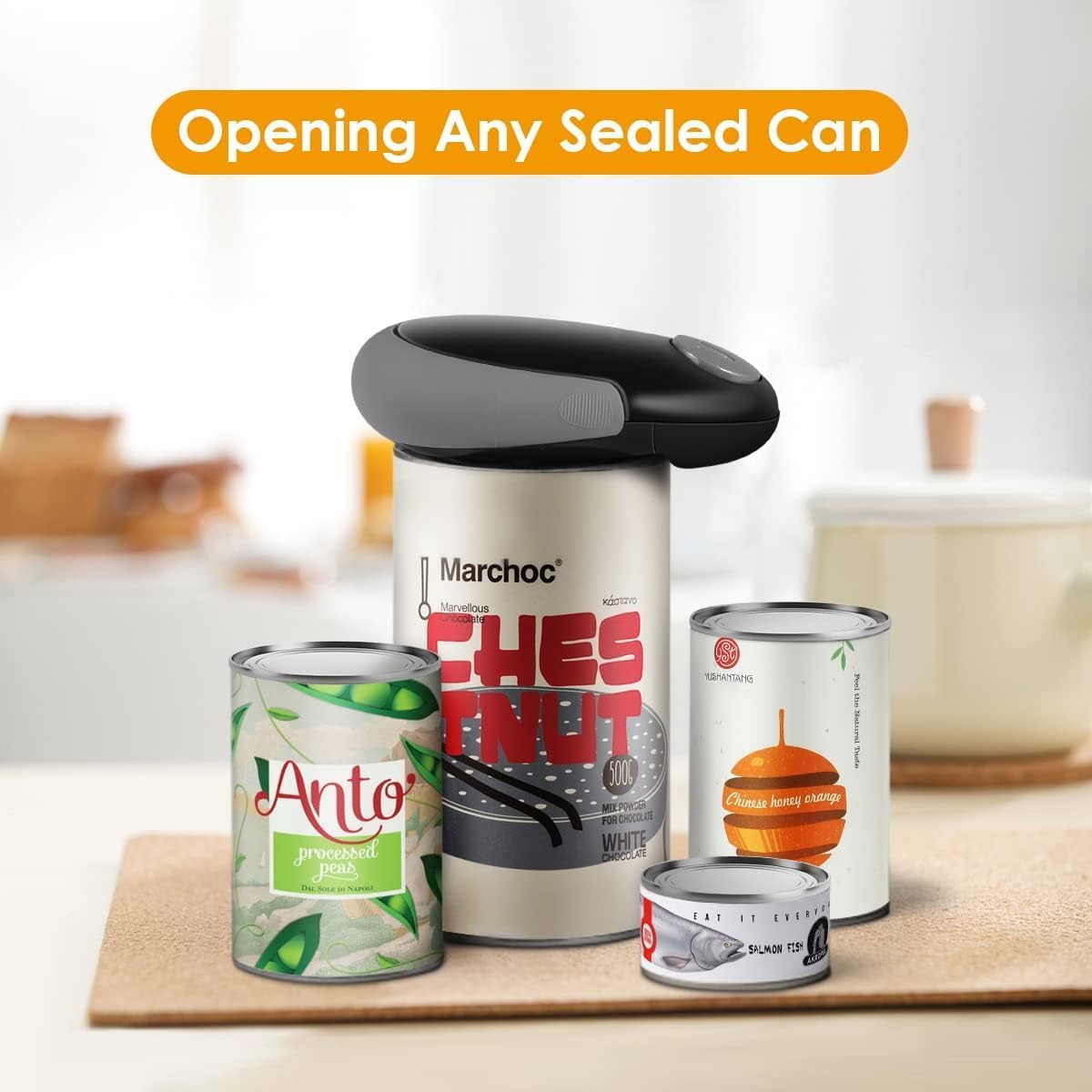 Mini Electric Can Opener for Almost Size Cans, Automatic Can Opener Smooth Edge