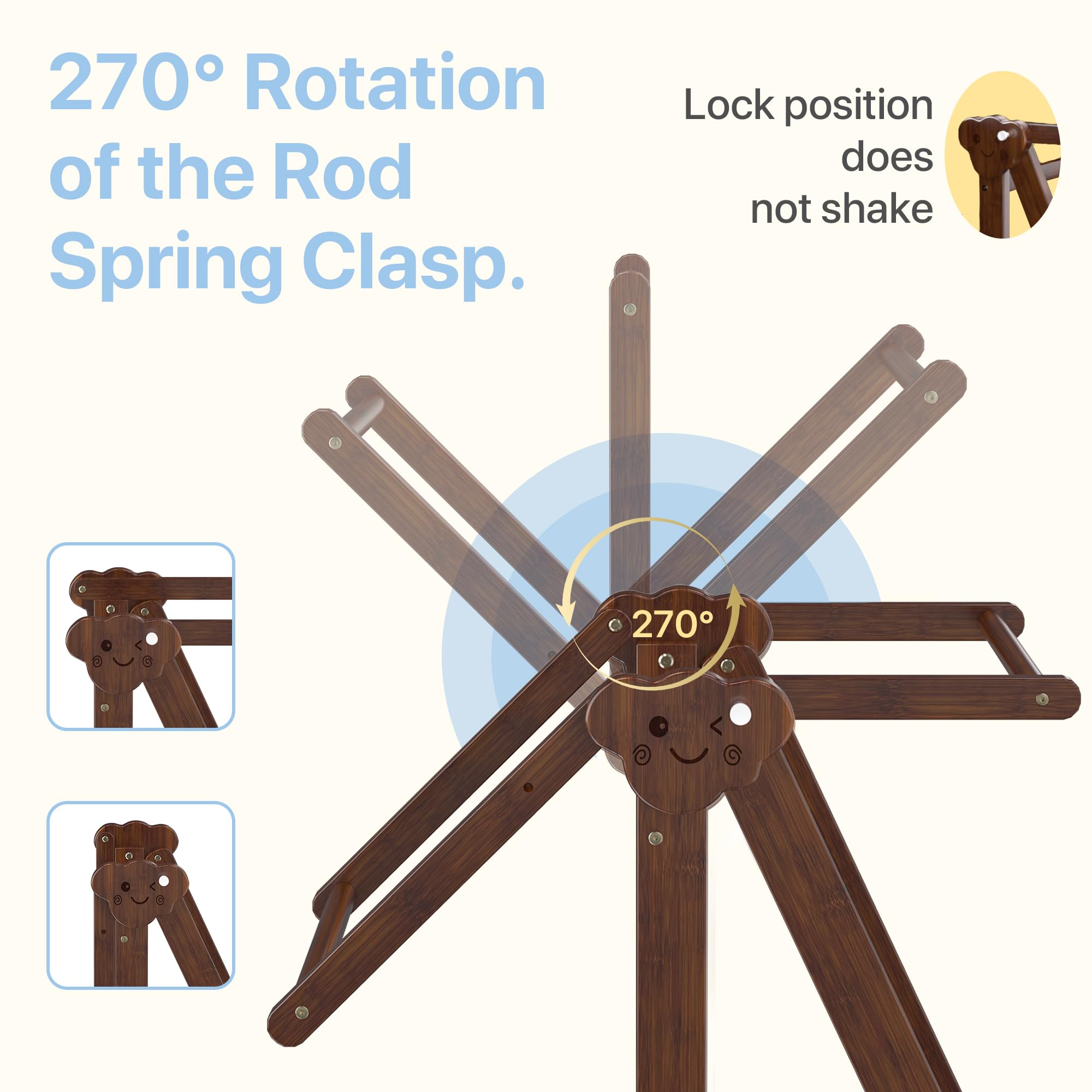 TOETOL Step Stool Foldable Toddler Tower, Bamboo 2 Step Stool for Kitchen, Living Room, Bathroom