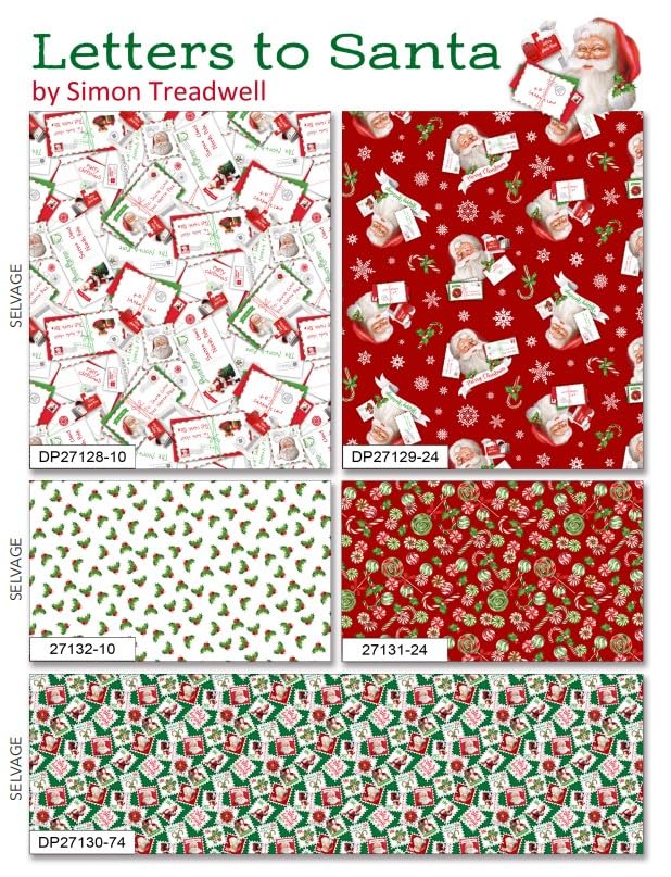Northcott Letters To Santa 26" X 43.5" Santa Post Office Advent Panel Red/Multi, Fabric by the Panel