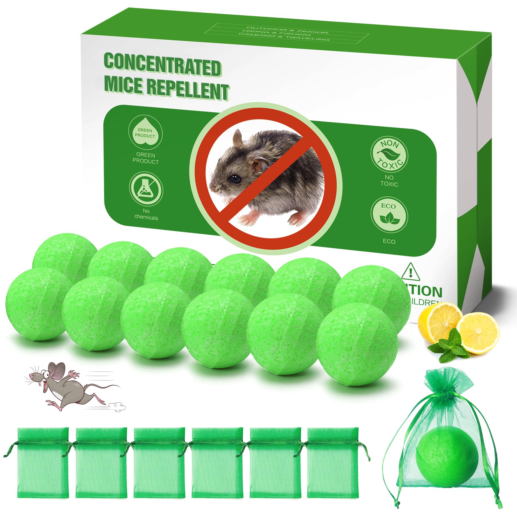 MAGIC CAT Rodent Repellent Peppermint Oil to Repel Mice & Rats, 12 Pack Natural Rat Deterrent for Indoor Home Pet Family Safe, Mouse Stopper for Car Engine RV Truck Garage Closet Boat Rodent Control
