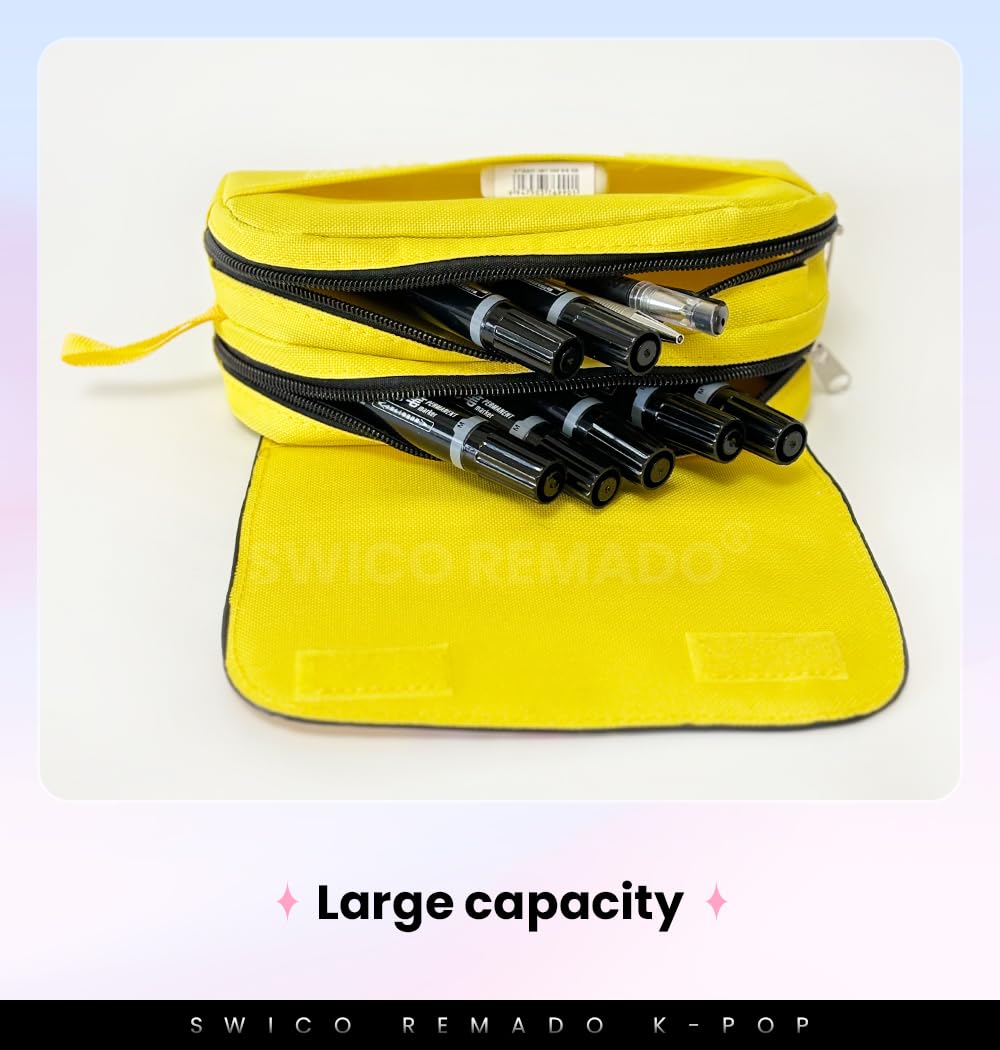 Swico Remado Kpop Cute Cartoon Marker Pen Organizer Handheld Pen Pouch Big Storage SKZ Pen Pouch Bag