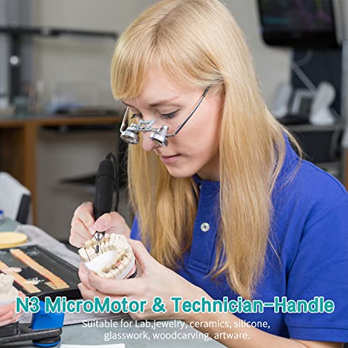 LVCHEN N3 MicroMotor Technician-handle - 35K RPM Polisher Micro Motor Polishing Hand Tool for Lab Jewelry Ceramics Silicone Glasswork Woodcarving Artware,110V