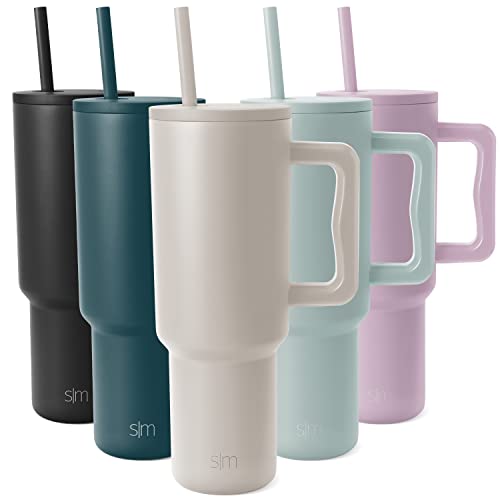 Simple Modern 50 oz Mug Tumbler | 50oz | Graphite & 40 oz Tumbler with Handle and Straw Lid | Insulated Cup Reusable Stainless Steel Water Bottle Travel Mug Cupholder