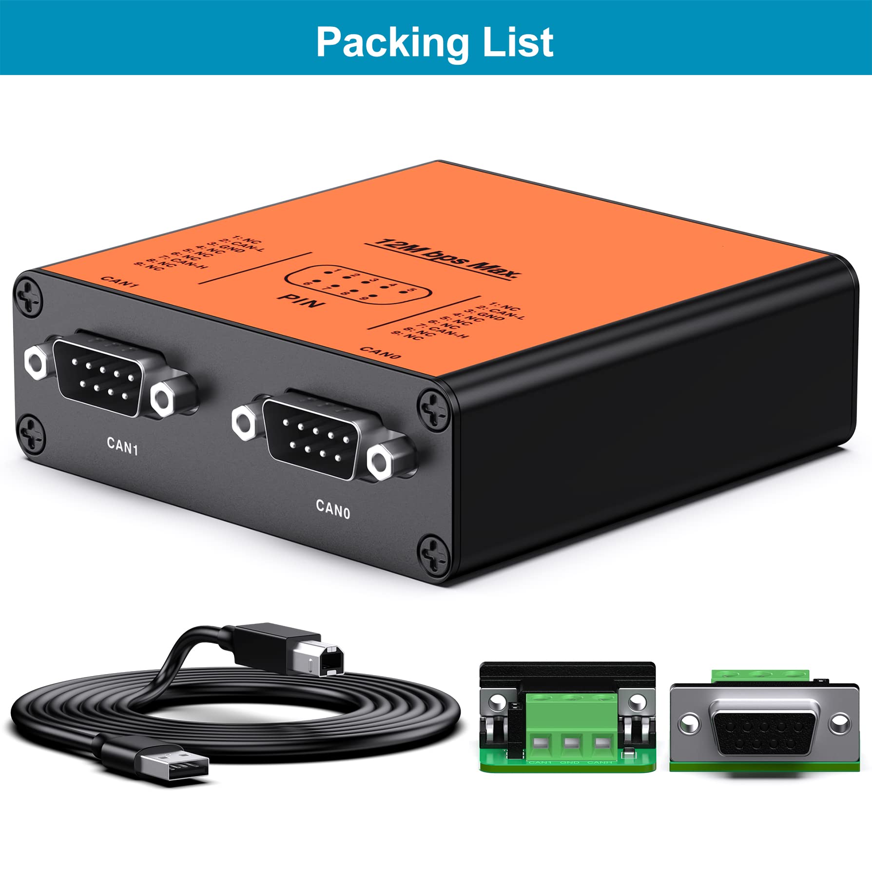 USB2CANFD-X2 USB to Dual Channel CANFD Converter for Raspberry Pi4/Pi3B+/Pi3/Pi Zero(W)/Jetson Nano/Tinker Board/PC