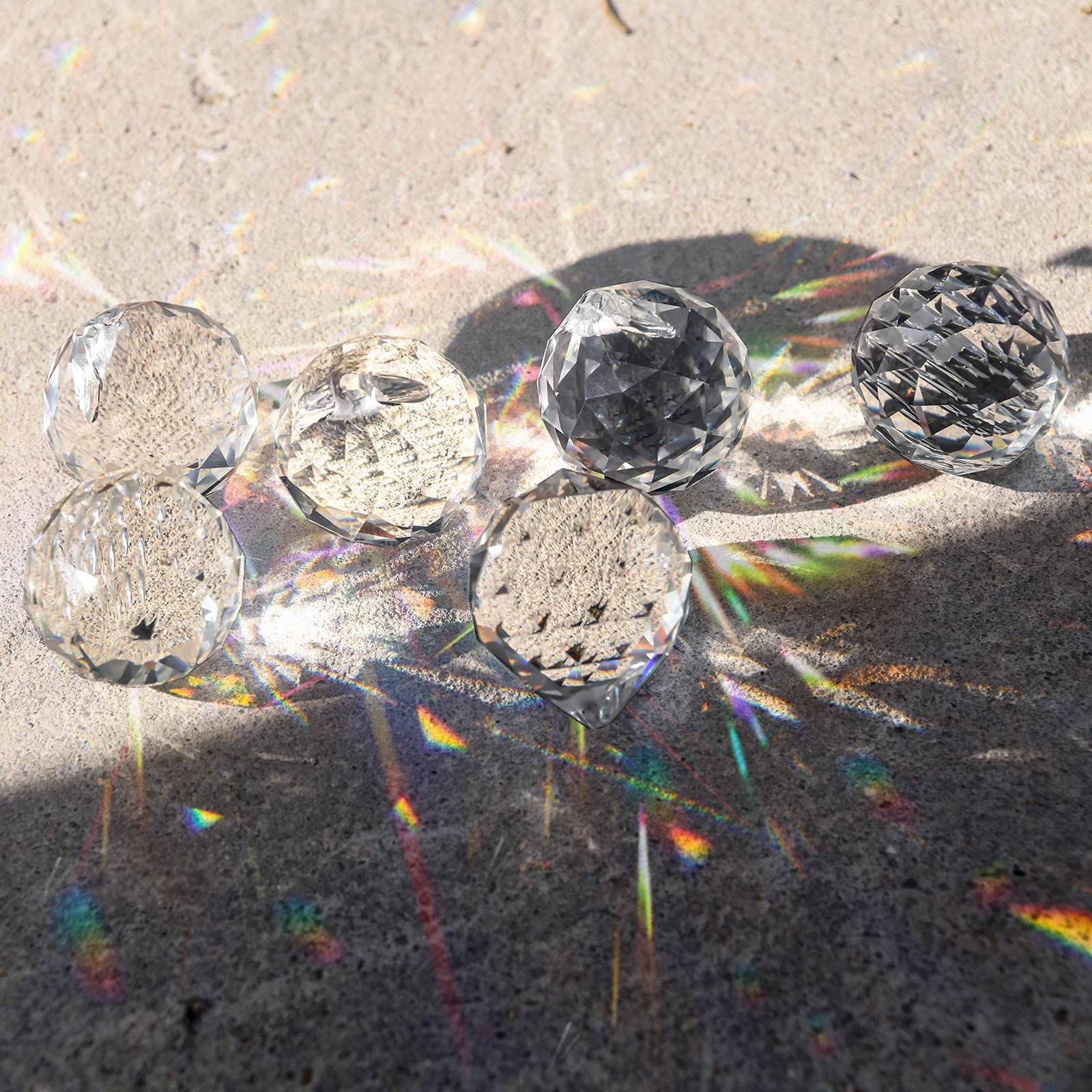 MerryNine 30mm/1.18" 20pack Crystal Ball Prism Sunshine Catcher Rainbow Pendants Maker, Hanging Crystals Prisms for Windows, for Feng Shui, for Gift (Clear)