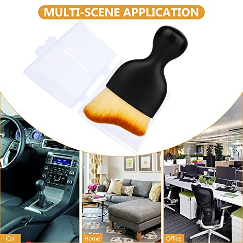 Rednow Car Interior Cleaning Tool Brush with Cover,Car Brush Car Detailing Brushes Interior Duster,Auto Interior Soft Bristles Cleaning Car Detailing Brush Dusting Tools,Scratch Free (2Pcs)