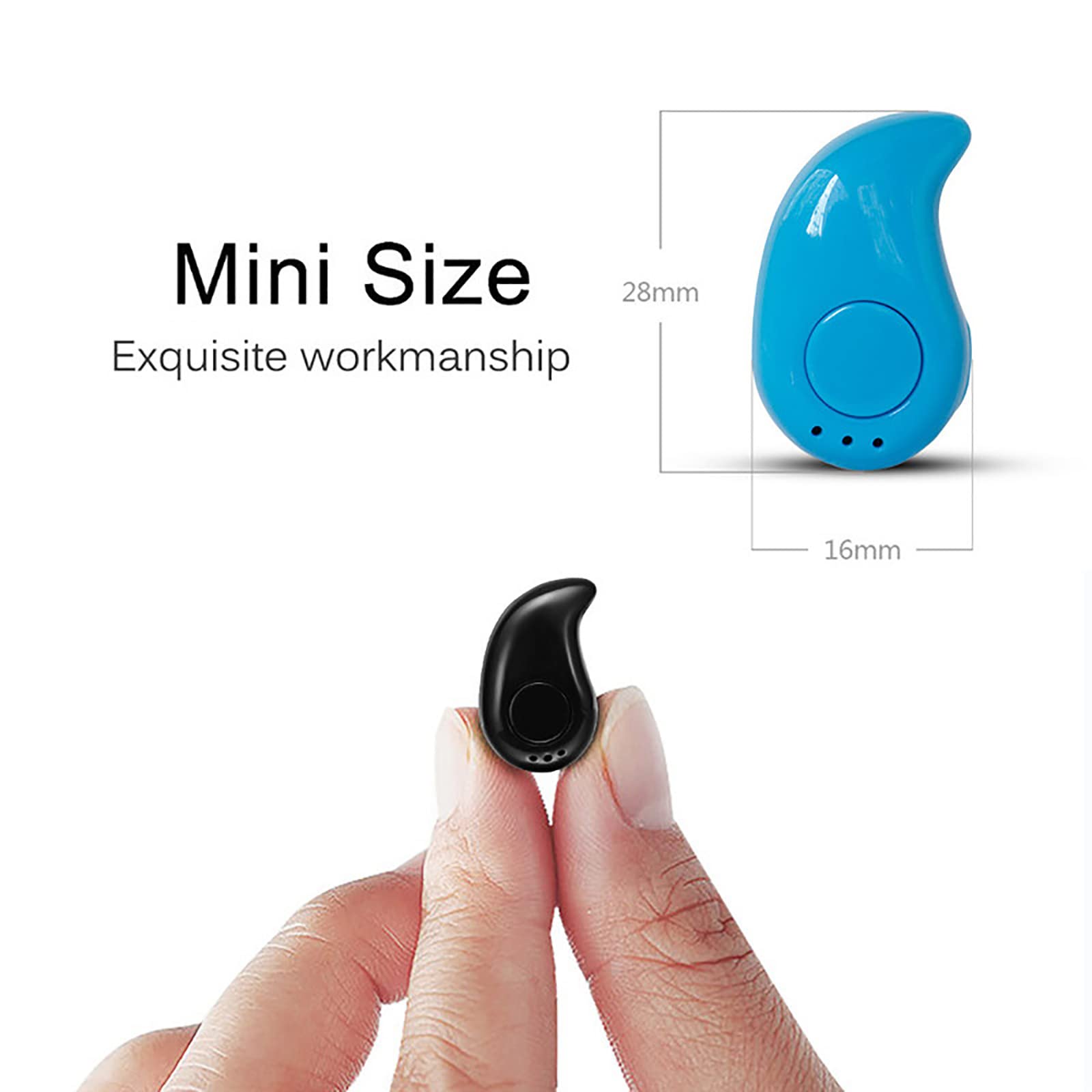 Mini Wireless Bluetooth Headset in-Ear Sport Earphone with Mic Handsfree Headset for Running Fitness Invisible Single Ear Earbuds for Most Smart Phone