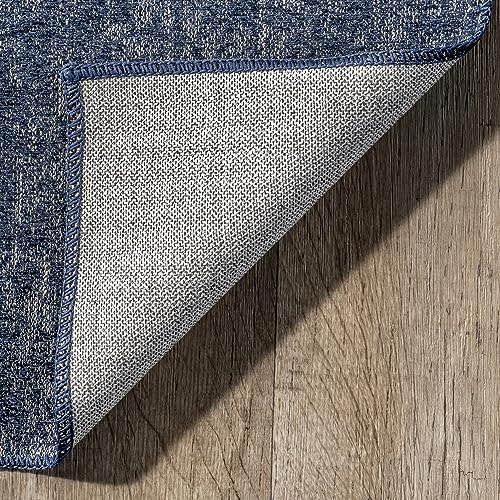 nuLOOM Elspeth Casual Faded Machine Washable Area Rug, 4x6, Navy