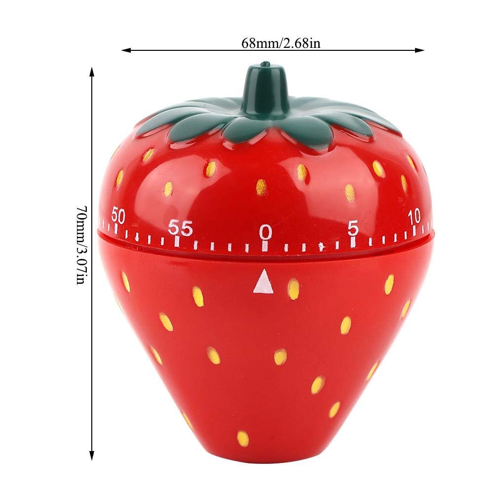 Kitchen Timer, Strawberry Shaped 60 Minutes Kitchen Timer Mechanical Time Reminder Timer Wake Up Kitchen Accessorie for Cooking
