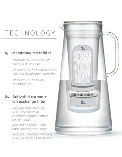LifeStraw Home – Water Filter Pitcher, 7-Cup, Seafoam, BPA Free Designed for Everyday Protection Against Bacteria, parasites, microplastics, Lead, Mercury, PFAS, and a Variety of Chemicals