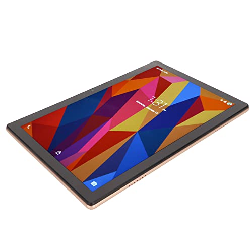 Office Tablet, 8800mAh Octa Core CPU 13MP Camera 100‑240V Gold Tablet for Work (US Plug)