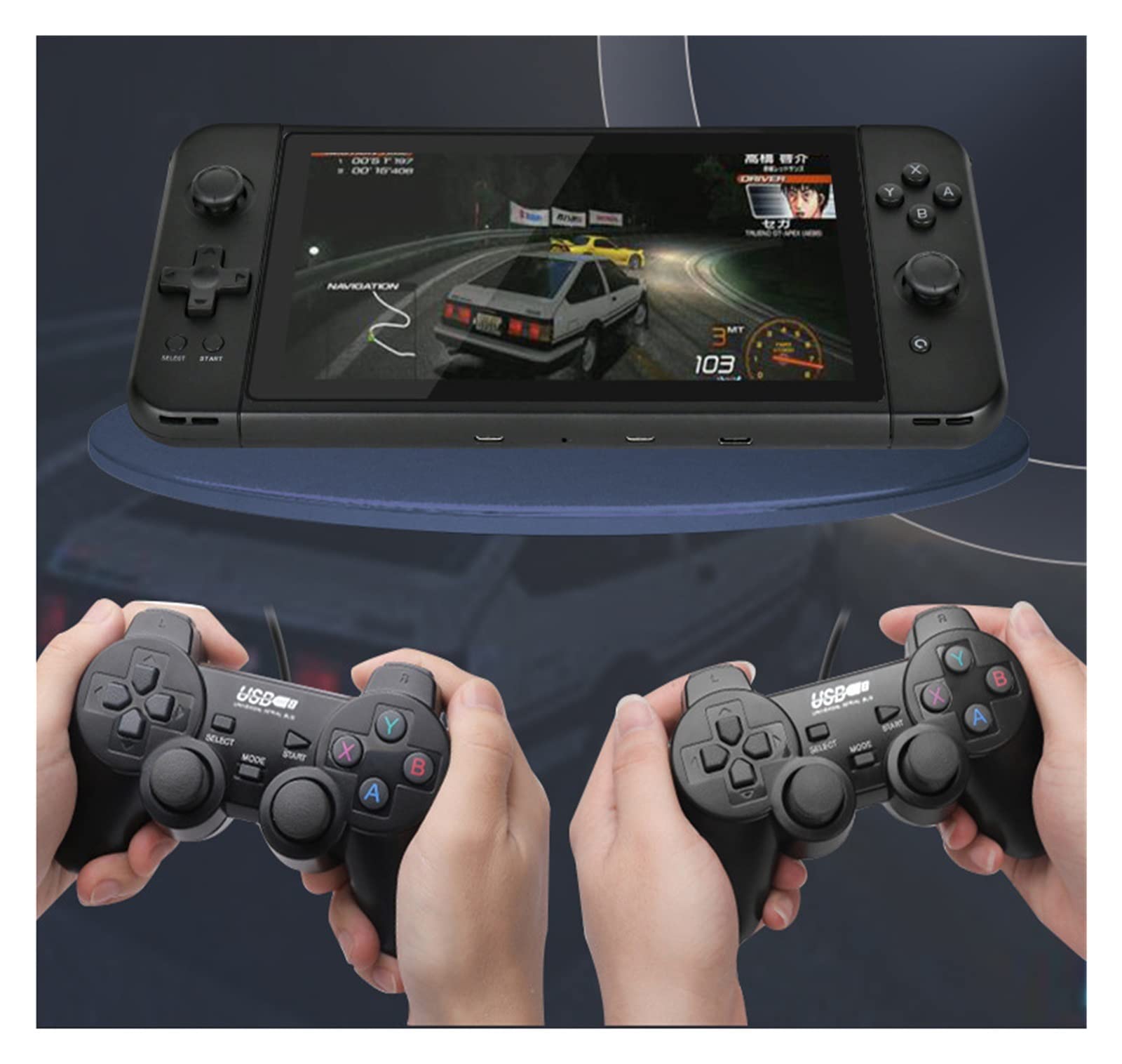 LEDFON Retro Game Portable X70 7.0 Inch HD Screen Retro Handheld Game Console PS MD Video Games Consoles HD TV Out Gaming Player Box Gift (Color : 64GB, Size : X70)