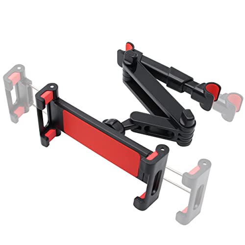 MaxLancer Tablet iPad Holder for Car Mount Headrest - iPad Car Holder Back Seat Travel Essentials Headrest Car Tablet Holder Mount Road Trip Essentials for Kids Adults Fits All 4.7-12.9" Devices (Red)