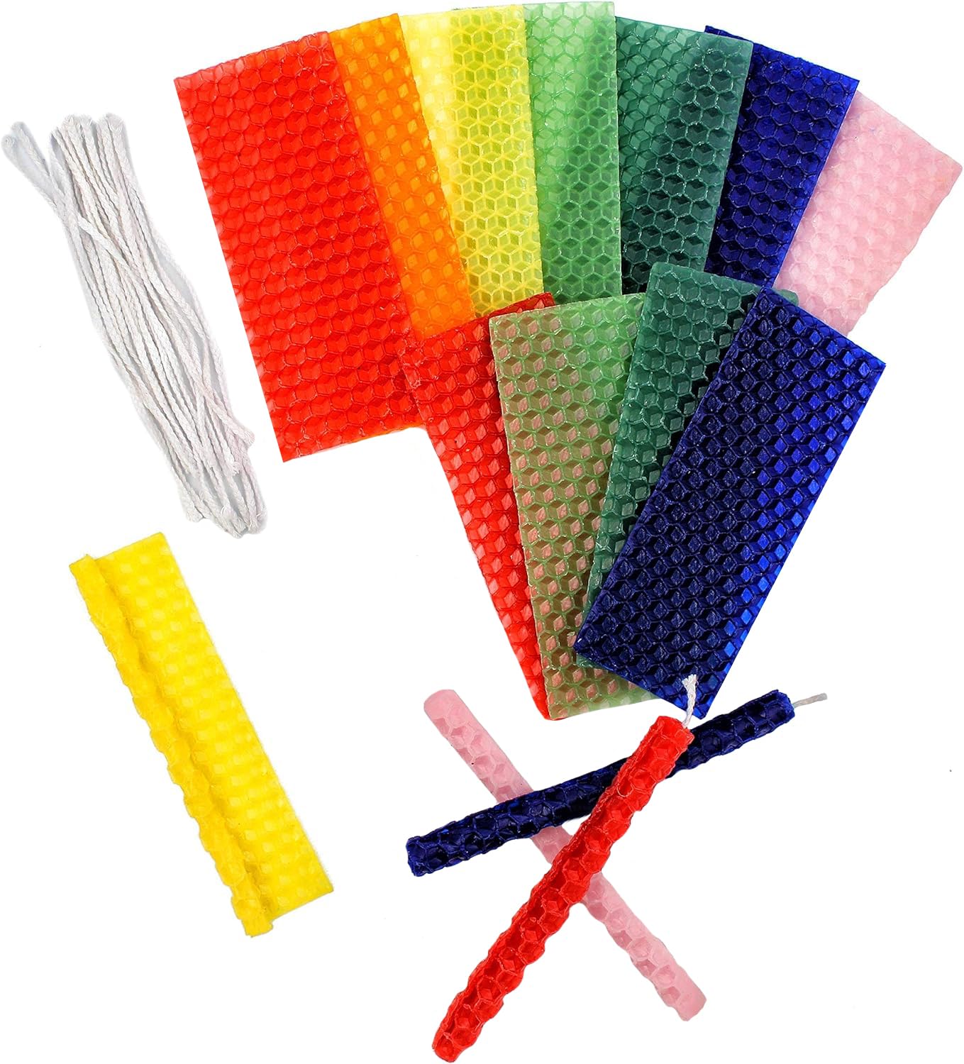 The Dreidel Company Make Your Own Hanukkah Beeswax Candles, Complete DIY Chanuka Candles Starter Kit (DIY 48 Candles)