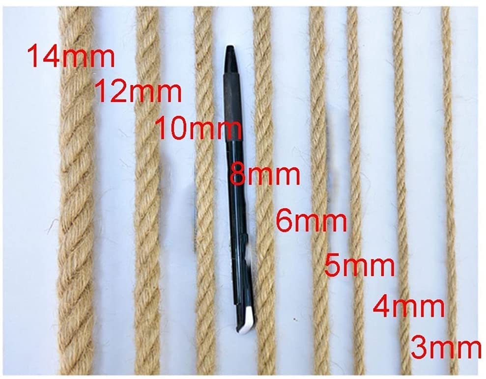 OUYOXI Rope Net for Treehouse, Plants Fence Hemp Rope Netting Children Swing Climbing Safety Net Balcony Railing Protective Net Playground Hammock Cargo Net,4mm / 10cm,Various Sizes (Size