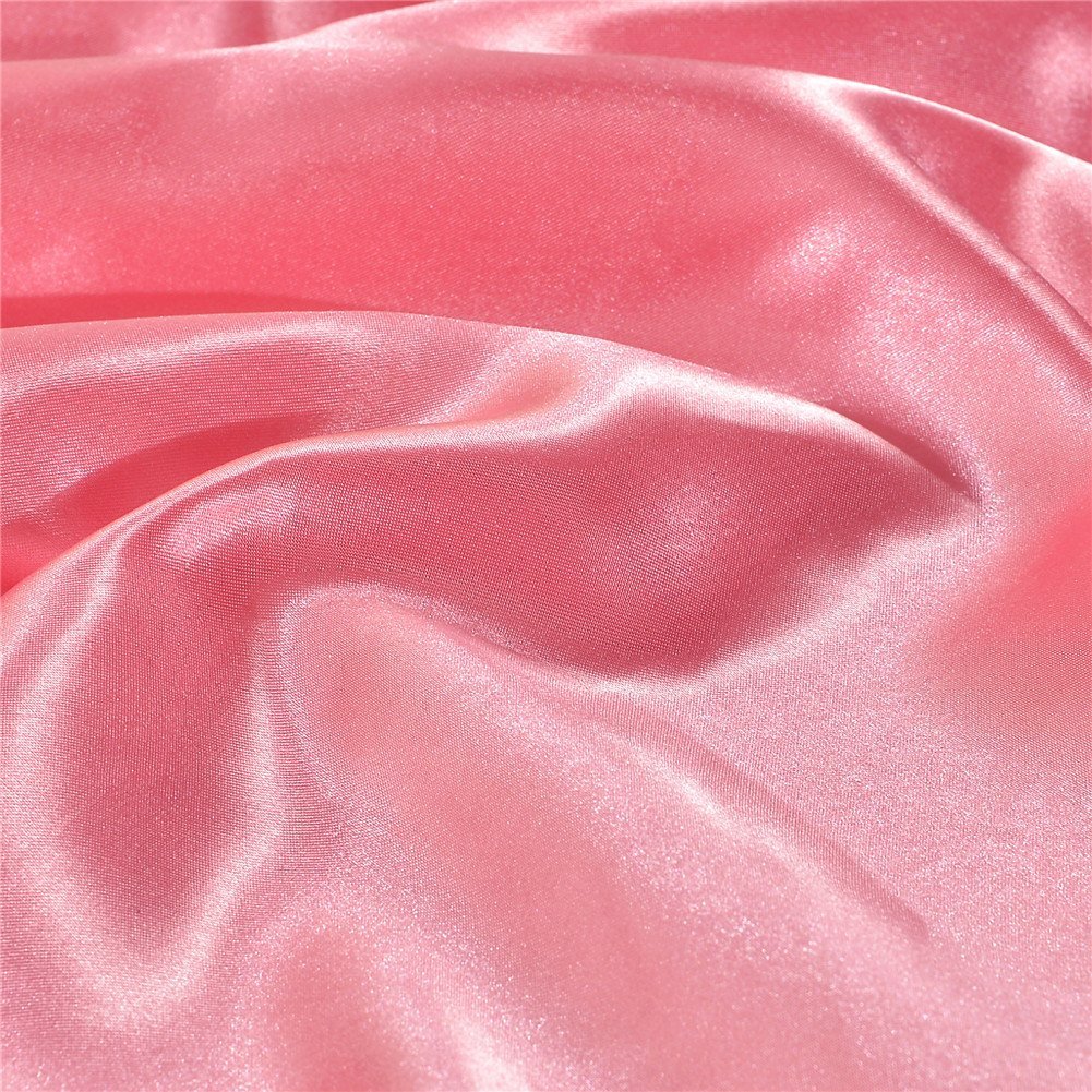 Vagasi Pink Duvet Cover Set Queen Size 3 Pieces - Comforter Cover Super Soft with 2 Pillow Shams - Satin Bedding Set Breathable & Smooth with Zipper Closure