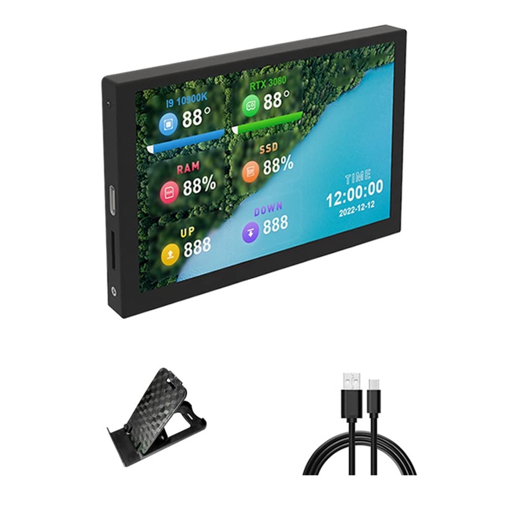 MACIMO 5 Inch Computer Small Secondary Screen USB Chassis Secondary Screen IPS HD Laptop Display for Freely AIDA64 Black