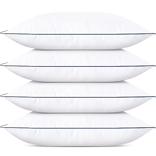 SILUI Pillows Standard Size Set of 4 Pack Bed Pillow with Soft Medium Support Down Alternative Fill for Side Back Stomach Sleepers, 20x26 Inches, White
