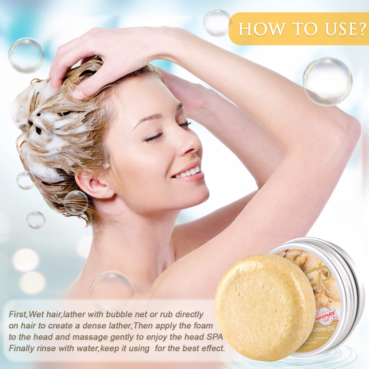 Merilly 2 Pcs Shampoo Bar for women and men