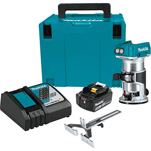 Makita XTR01T8J 18V LXT® Lithium-Ion Brushless Cordless Compact Router Starter Kit (5.0Ah)