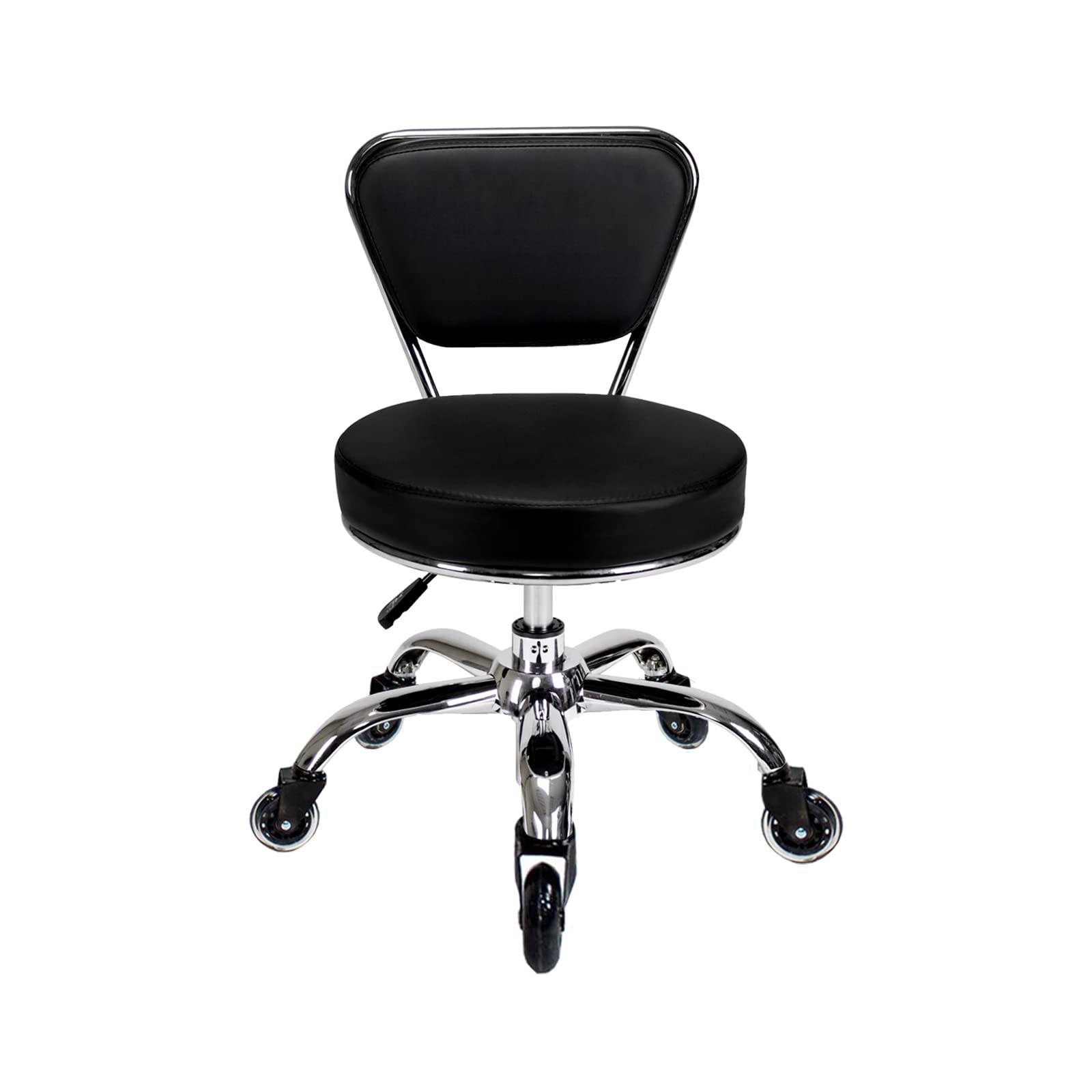 MAYAKOBA Dayton Garage Rolling Seat (Black Upgrade Casters) Pneumatic, Short Stool with Adjustable Height 13"-15", Perfect for Garage Task, Home Cleaning, Bathroom Short Seat, Technician Task