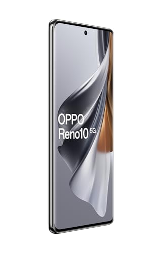 OPPO Reno10 Dual-SIM 256GB ROM + 8GB RAM (Only GSM | No CDMA) Factory Unlocked 5G Smartphone (Silvery Grey) - International Version