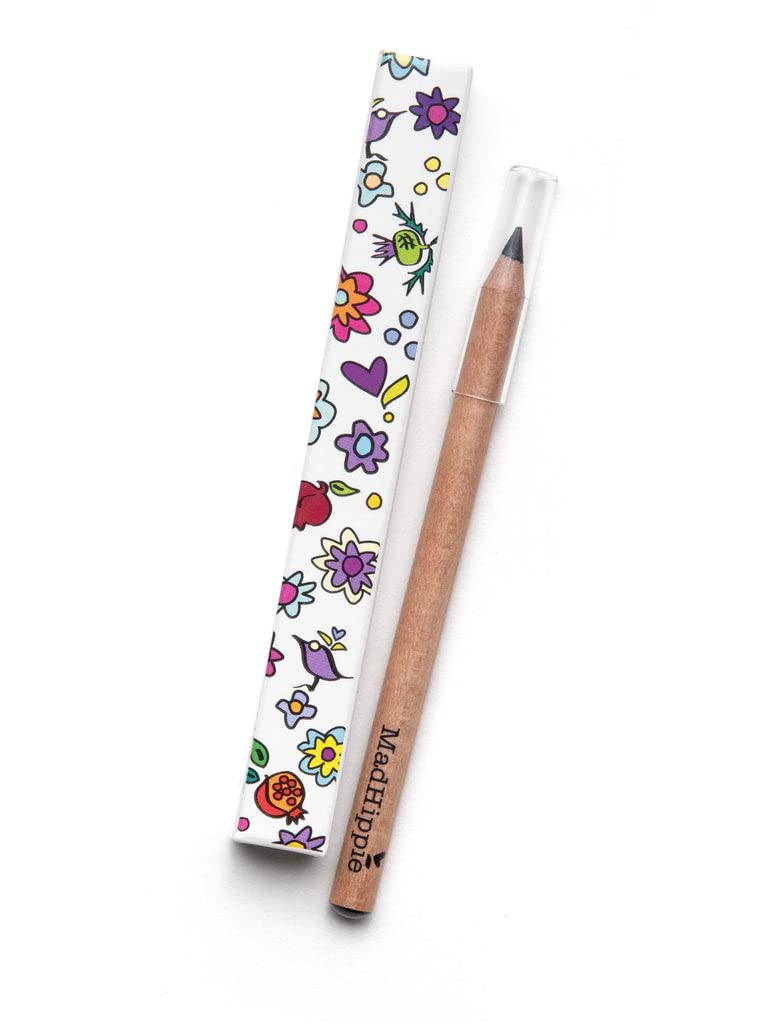 Mad Hippie Natural Makeup, Eye Pencil, Eyeliner, Eyebrow Pencil, Vegan Makeup, Easy to Apply, Soft & Blendable, Smudge or Define, Mineral Pigments, Black, .04 Oz