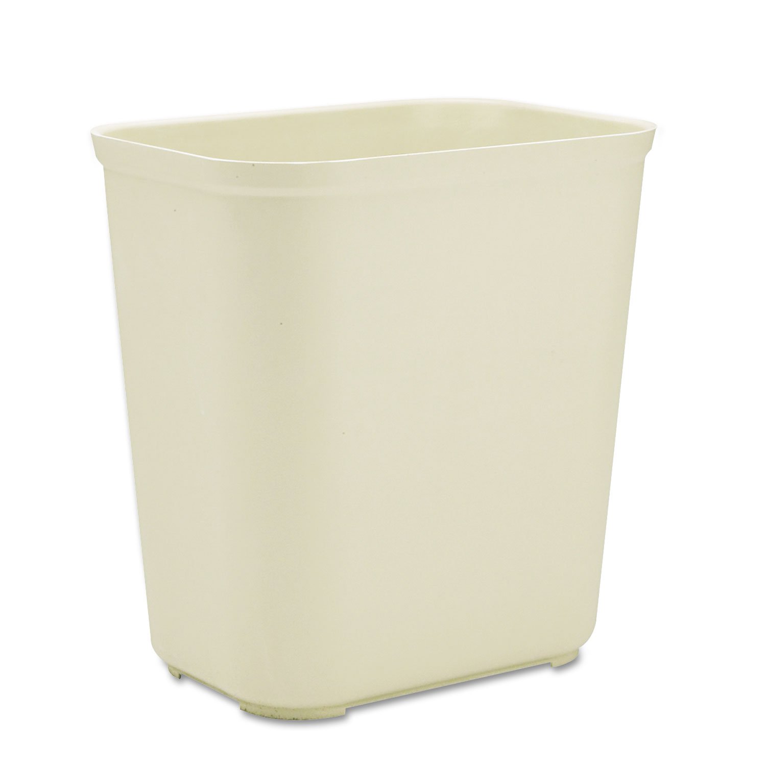 Rubbermaid 254300BG Fire-Resistant Wastebasket, Rectangular, Fiberglass, 7gal, Beige