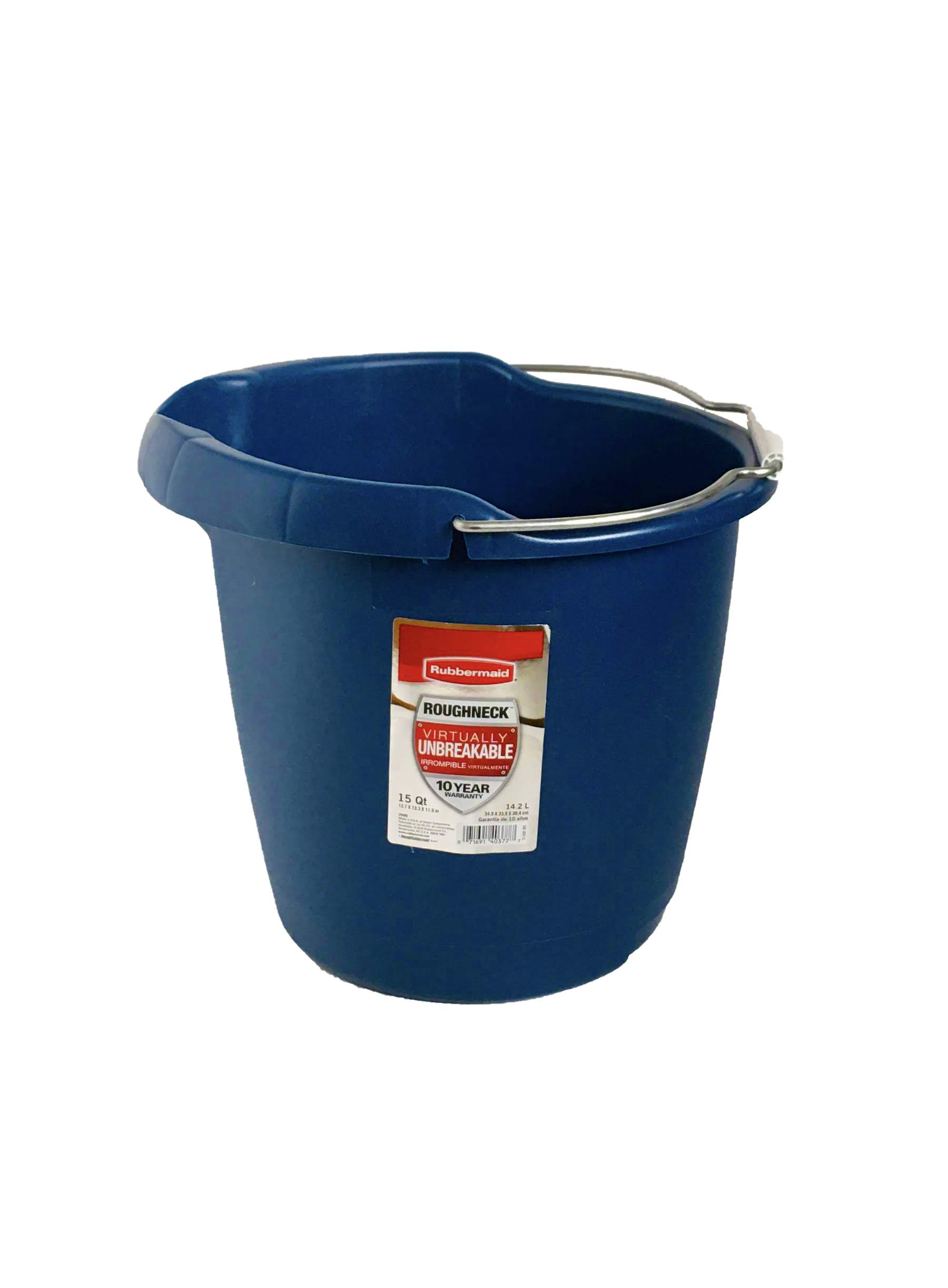 Rubbermaid Commercial Products 15QT Round Bucket, Blue, Comfortable/Durable Pour Handle, Sturdy Pail Bucket for Household Cleaning/Mopping