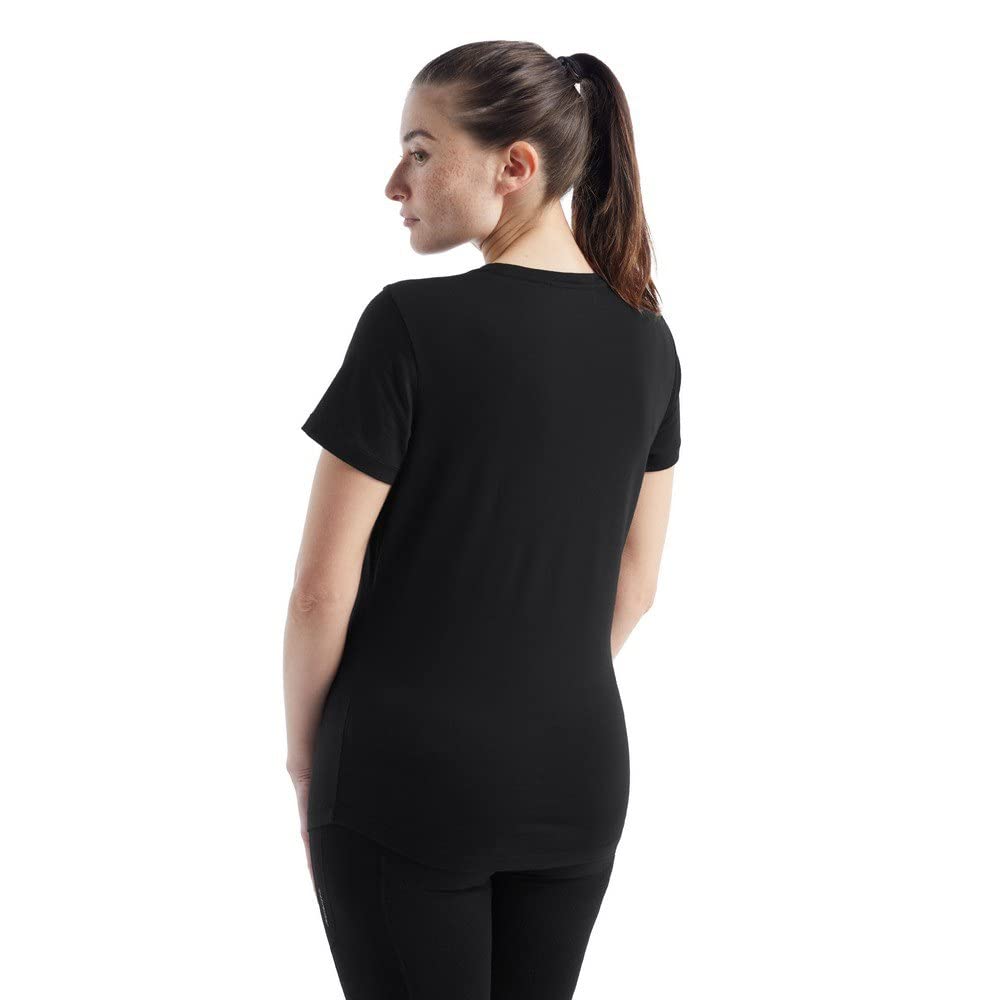 Icebreaker Merino Women's Sphere II Short Sleeve Scoop Neck Tee, Black, Small