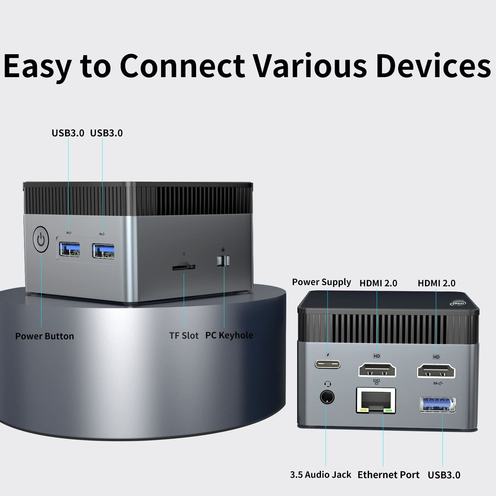 Mini PC Windows 11 Pro,8GB DDR4 RAM, 1TB SSD, Intel 11th Gen CPU N5105 Mini PC, Mini Desktop Computer Support 4K@60Hz Dual Display,WiFi 2.4G/5G,BT4.2,USB 3.0,Gigabit Ethernet&Cooling Fan