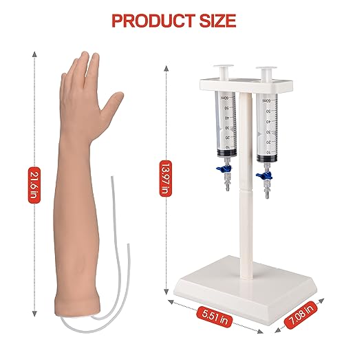 SimCoach Intravenous Practice Arm, Phlebotomy Practice Kit, IV Venipuncture Training Arm for Injection and Infusion, Medical EducationTraining Model