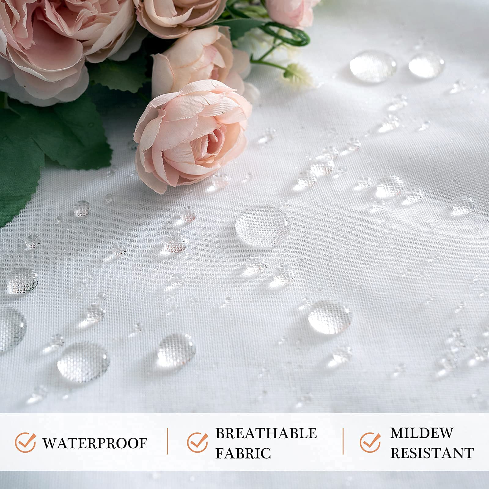 MIULEE 2 Panels Outdoor Sheer Curtain for Pergola, White Waterproof Privacy Semi-Sheer Voile Panel for for Gazebo, Porch, Pergola, Cabana (54 Inch Wide by 96 Inch Long)