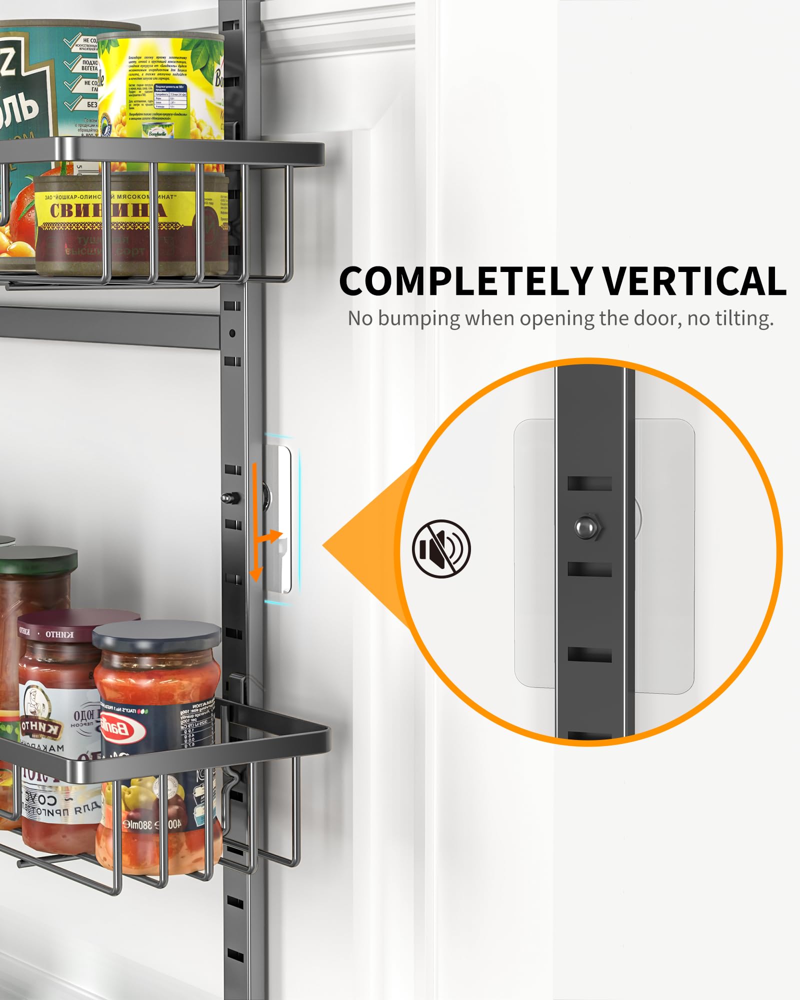 Moforoco 6-Tier Over the Door Pantry Organizer, Kitchen Gadgets Pantry Organization and Storage, Black Hanging Basket Cabinet Door Spice Seasoning Rack Shelves, Home Laundry Bathroom Essentials