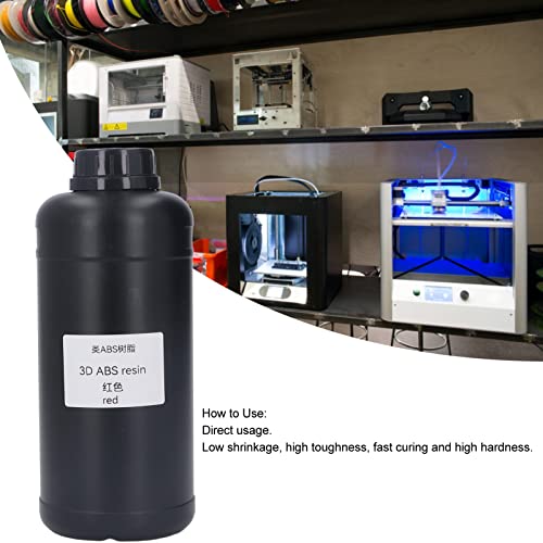 Photopolymer Resin, 1000ml 3D Printer Resin 365-405nm Better Effects Good Strength for DIY(Red)