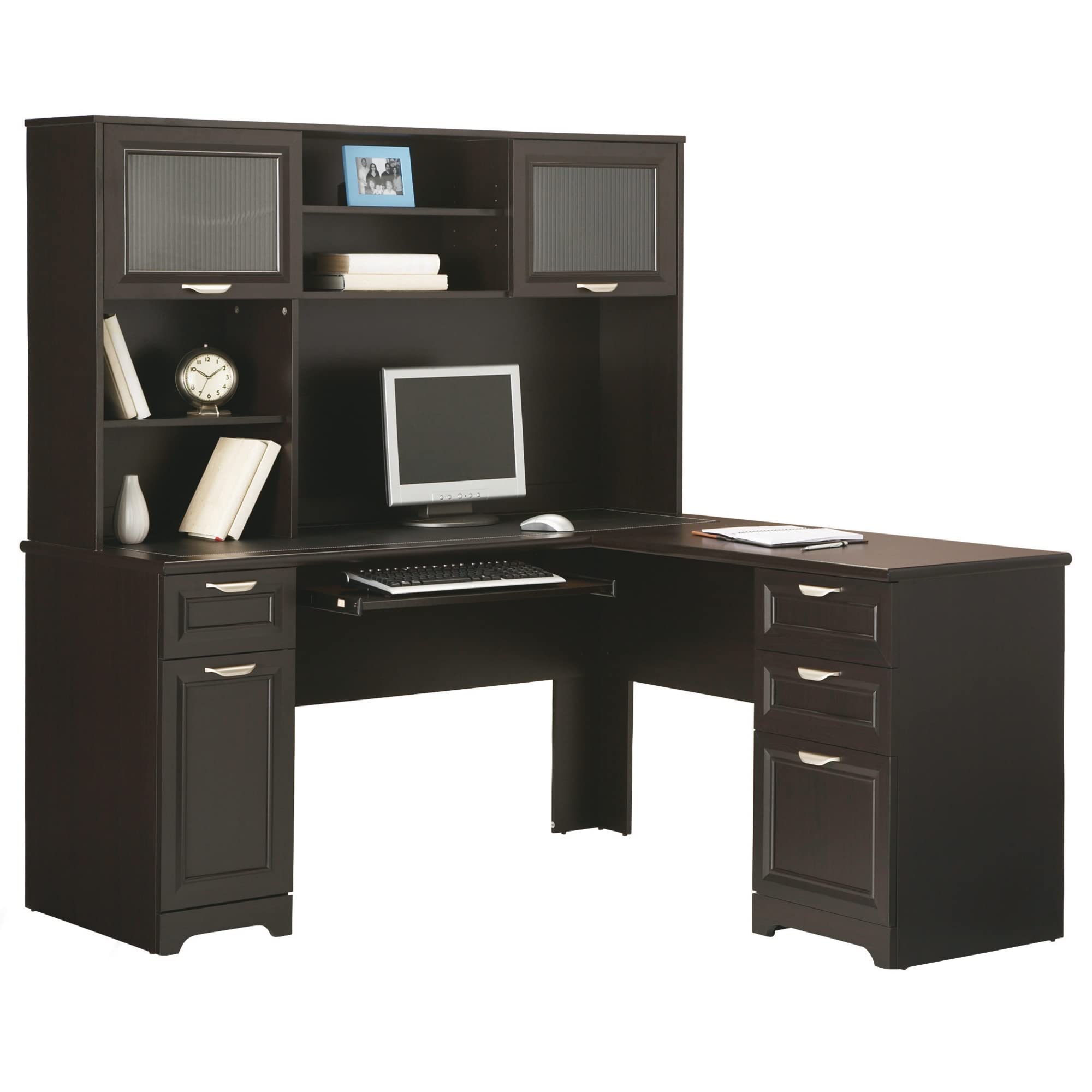 Realspace® Magellan 59"W L-Shape Corner Computer Desk, Espresso