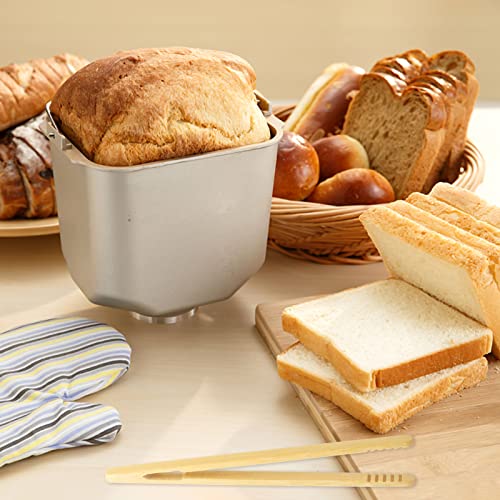 NUTJAM Bamboo Toast Tongs,2 Pack Long Toaster Tongs, Reusable Heat Resistant Kitchen Tongs