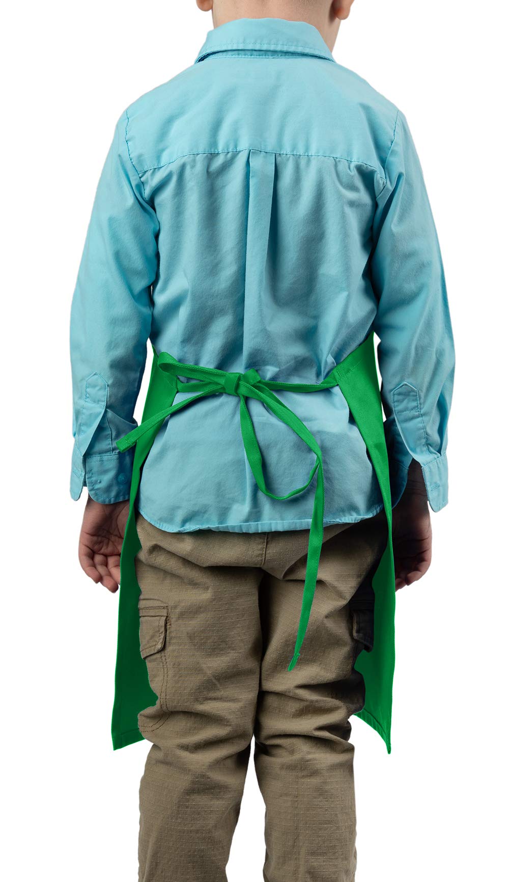 KNG Kids Cooking Apron for Girls and Boys – Medium, Kelly Green