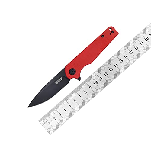 KUBEY Wolverine KU233E Folding Pocket Knife 2.91" D2 Blade and G-10 Handle with Reversible Clip for Hunting Camping and Outdoor