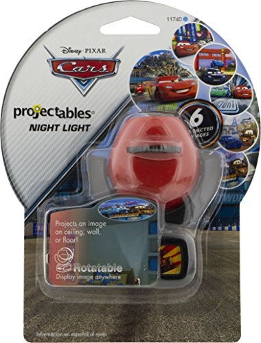 Projectables Pixar Cars LED Kids Night Light, Plug-In, Projector, Dusk-to-Dawn, Lightning McQueen, Mater, Holly, for Hallway, Bedroom, Nursery, Playroom, Gaming Room, 11740