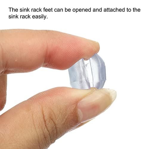 MECCANIXITY Kitchen Sink Rack Feet 5mm ID x 13mm OD PVC Sink Replacement Feet for Protective Sink Grid, Clear Pack of 20