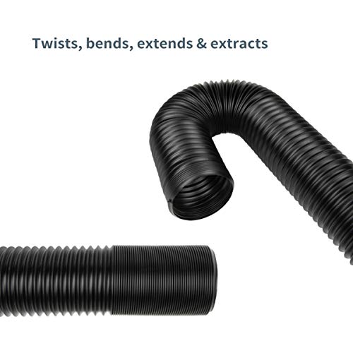 POWERTEC 70128 4-Inch Flexible Dust Collection Hose, Left Spiral, Black