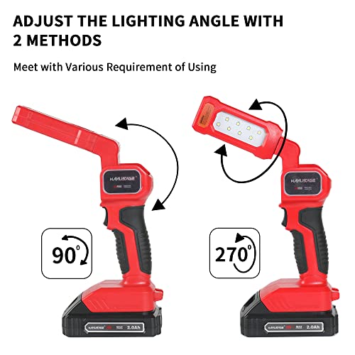 MANUSAGE 3/8" 20V Cordless Electric Ratchet Wrench, 44.25 Ft-lbs,380RPM, with 2 x 2.0A rechargeable lithium ion batteries,Charger and 20V Lithium-Ion LED work light