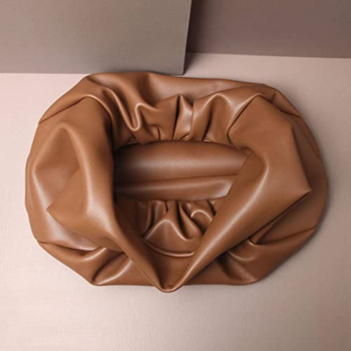 MBETA Fashion Soft Leather Croissant Bag Large-Capacity Pleated Cloud Bag Shoulder Hand-Held Underarm Women's Bag Simple Solid Color Trend